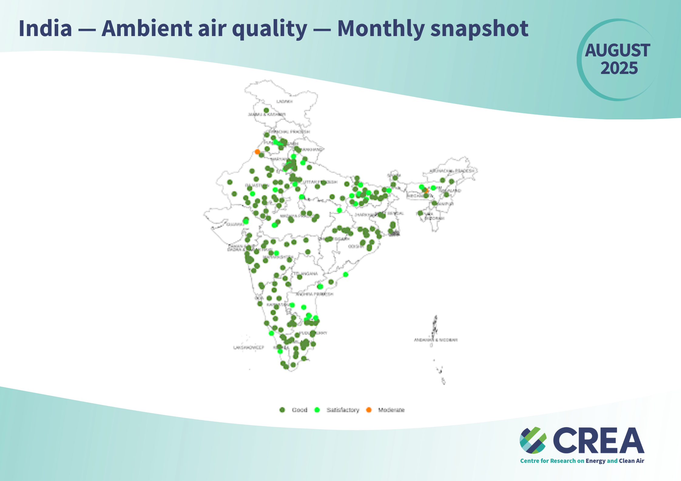 India monthly ambient air quality snapshot: August 2025 – Centre for ...