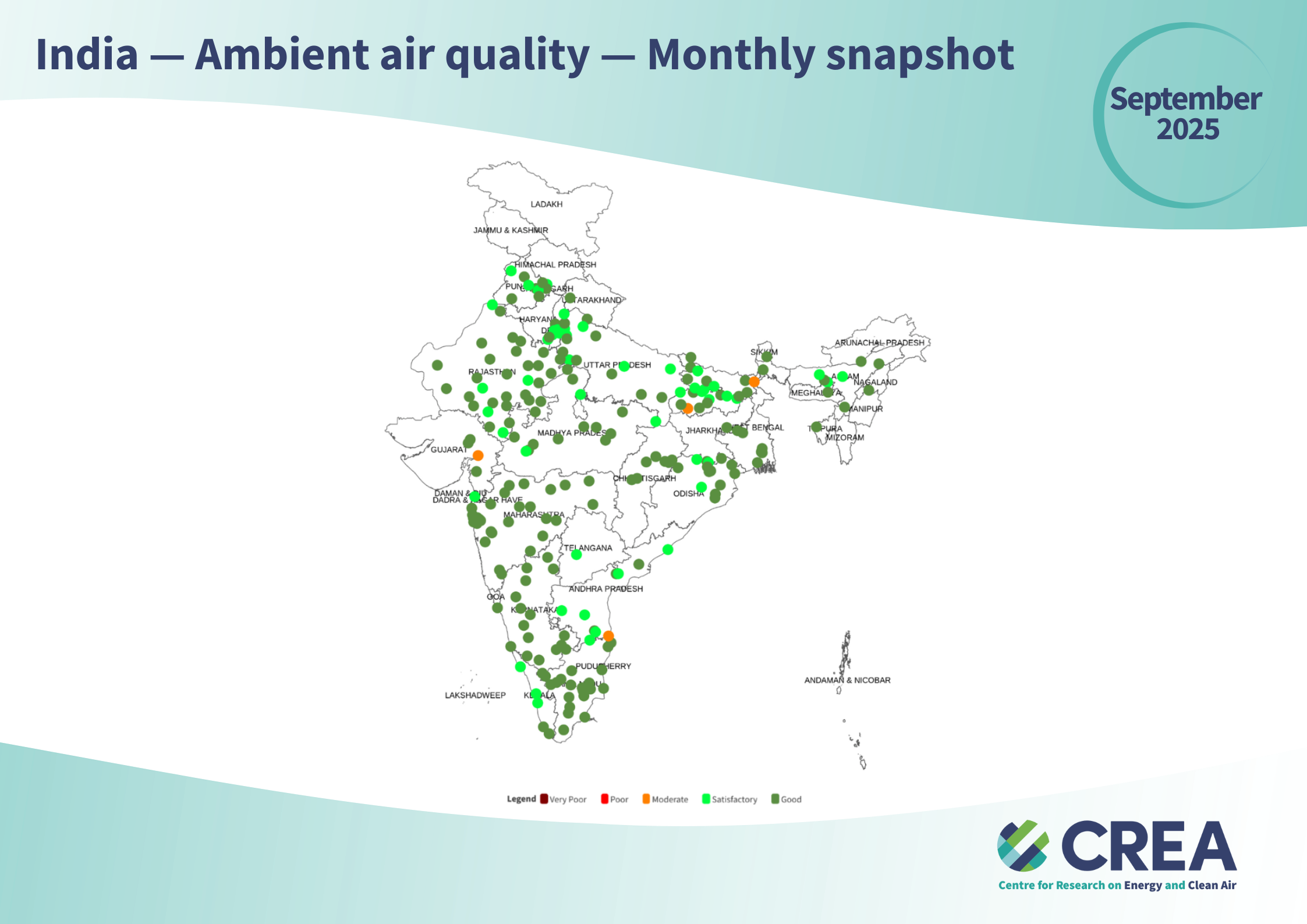 India monthly ambient air quality snapshot: September 2025 – Centre for ...