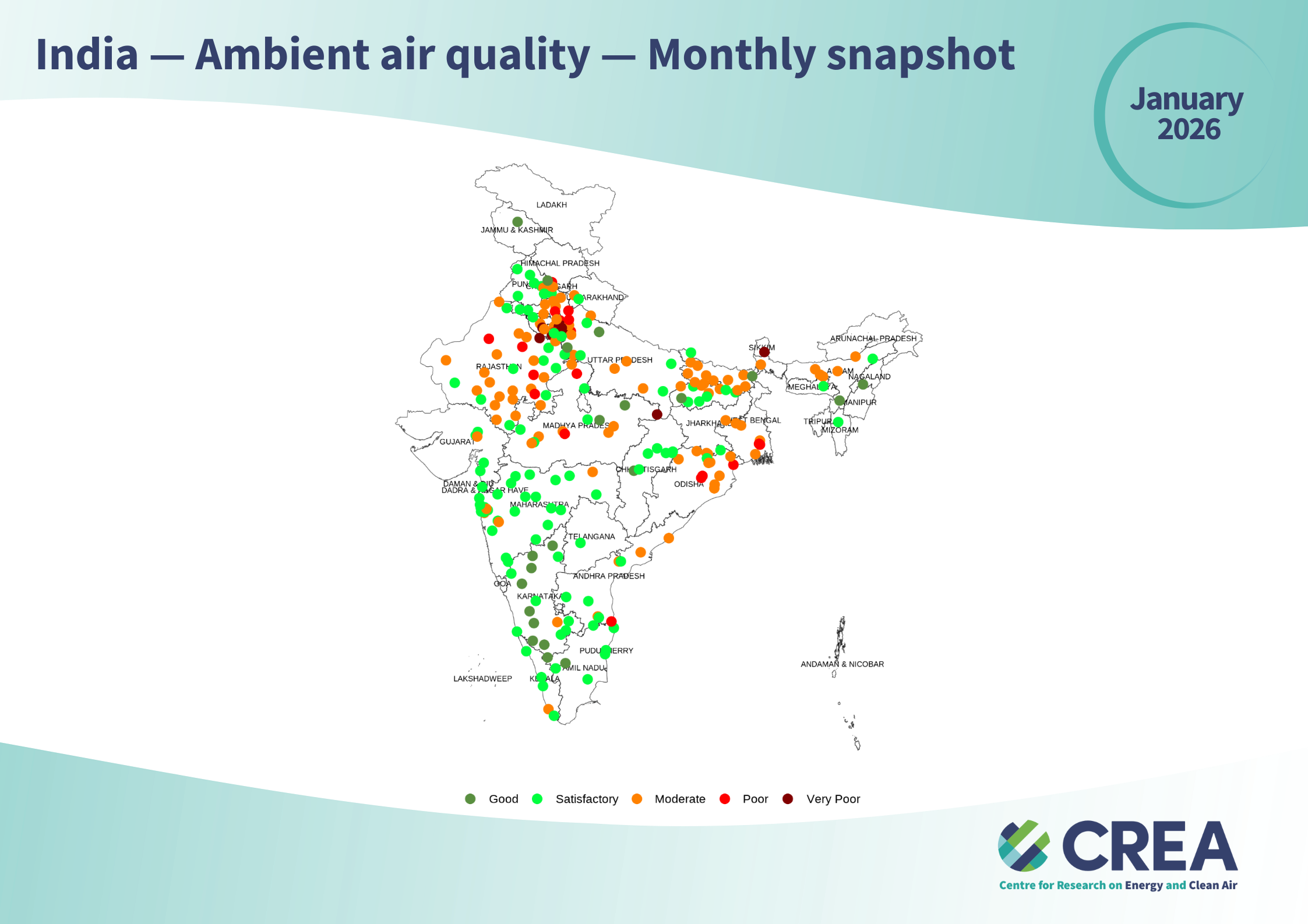 India monthly ambient air quality snapshot: January 2026 – Centre for ...