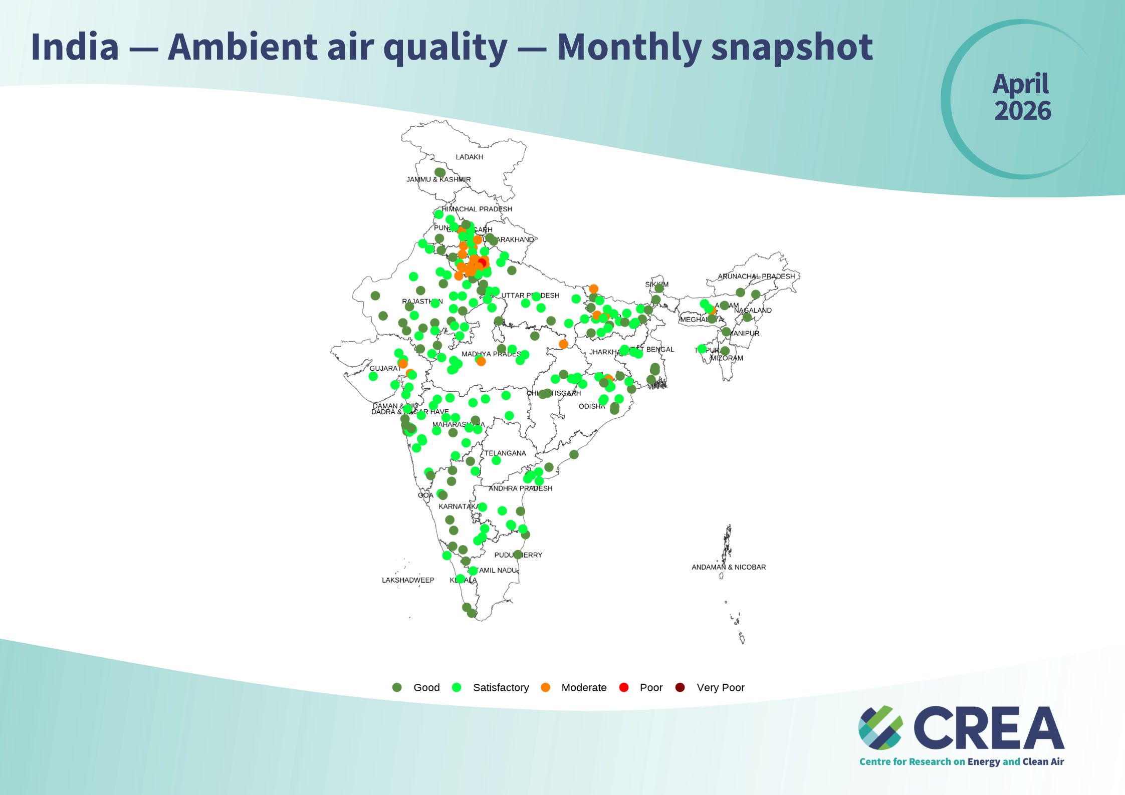 India monthly ambient air quality snapshot: April 2026 – Centre for ...